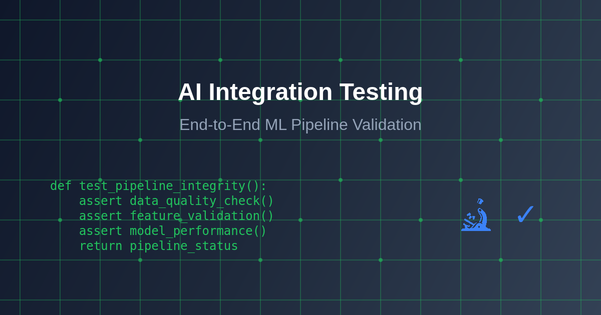AI Integration Testing: End-to-End ML Pipeline Validation