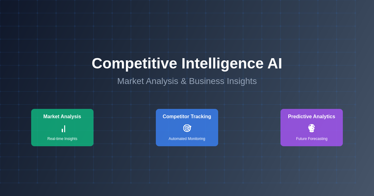 Competitive Intelligence AI: Market Analysis and Business Insights