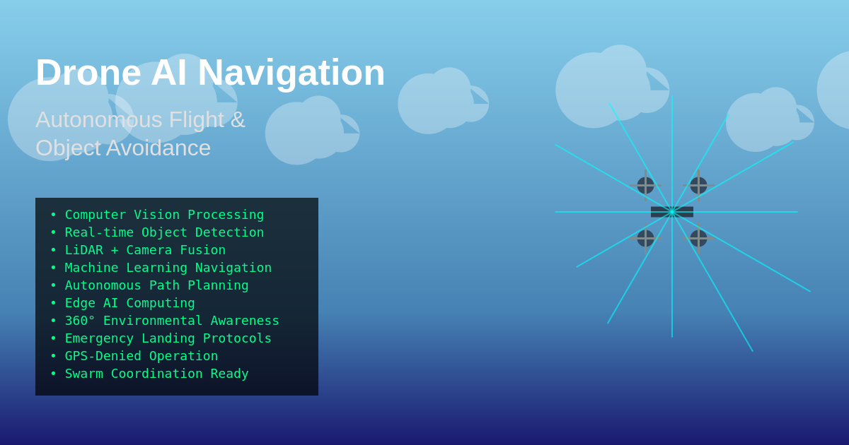 Drone AI Navigation: Autonomous Flight and Object Avoidance